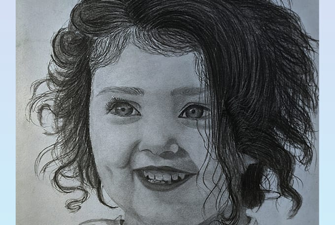 Draw realistic pencil sketch portrait by hand from a photo by ...