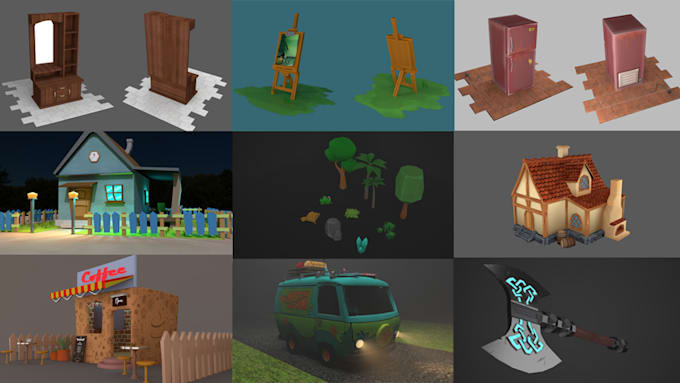 Do low and mid poly 3d model props and objects for you by Deepakkamlay ...