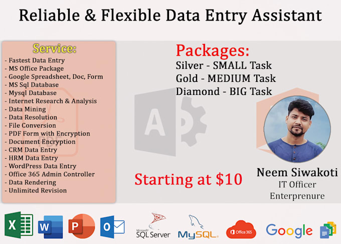 Do accurate data entry by Neemsiwakoti | Fiverr Do accurate data entry by Neemsiwakoti | Fiverr