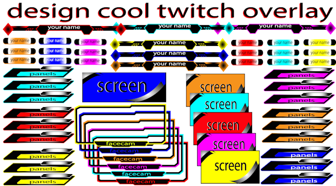 Craft superb custom twitch overlay, screen pack, panels and logo for ...