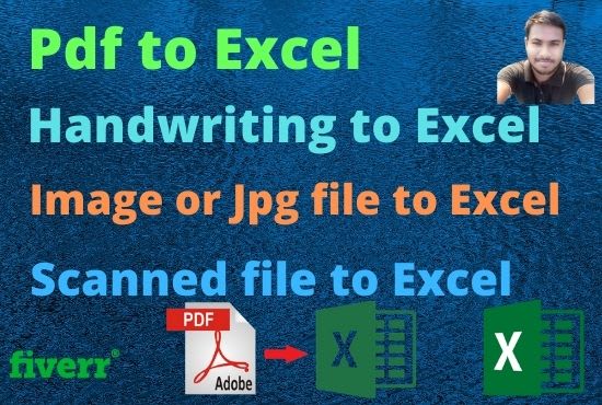 Convert pdf to excel and handwriting to excel by Onlinesagar198 | Fiverr