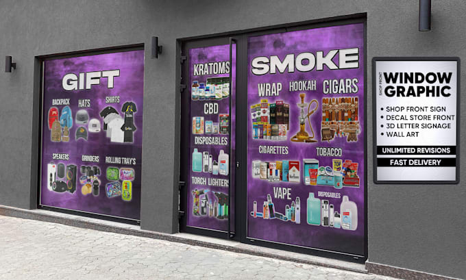 Design amazing window graphics, shop front sign, decal store front ...
