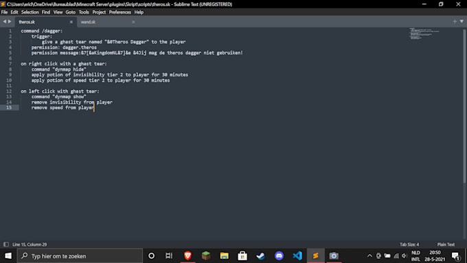 Program a simple minecraft plugin for you using skript by Ericland ...