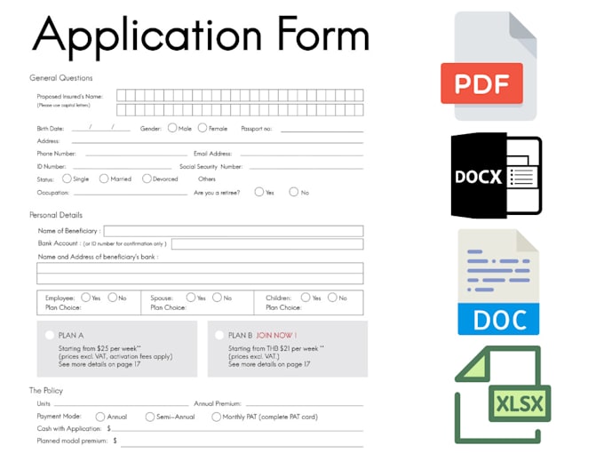 Create fillable pdf form and dynamic fillable pdf form by Bikashmalo | Fiverr