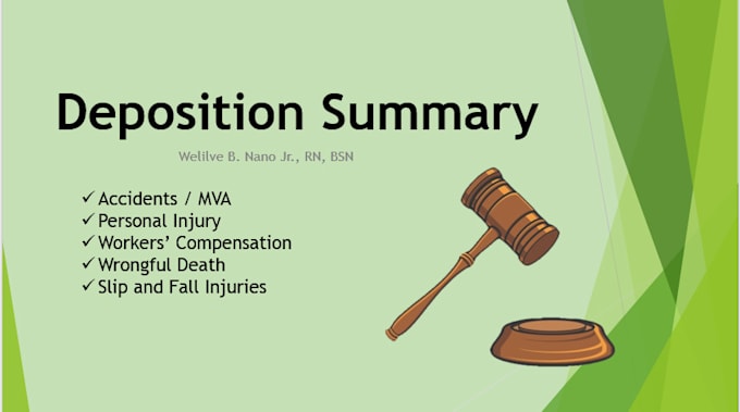 Summarize deposition transcript in narrative format by Jrnano819 | Fiverr