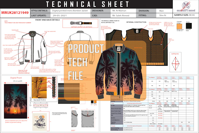 Create all tech pack for manufacturer easy understanding by Almamun91 ...