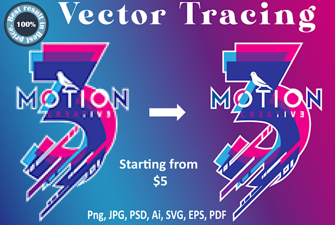 Do vector tracing, raster to vector, recreate logo, convert file to ai,eps,png by Mobashir ...