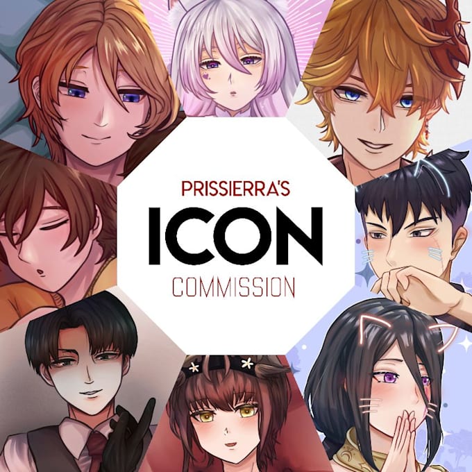 Draw cute anime icon with digital painting by Prissierran | Fiverr