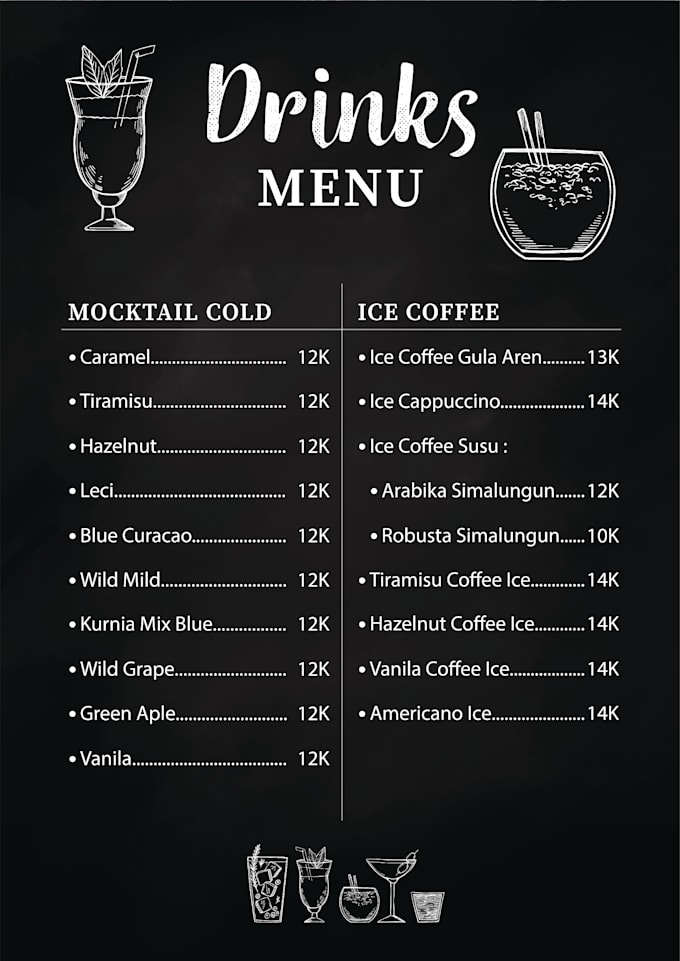 Make a menus design by Danieltuluss | Fiverr