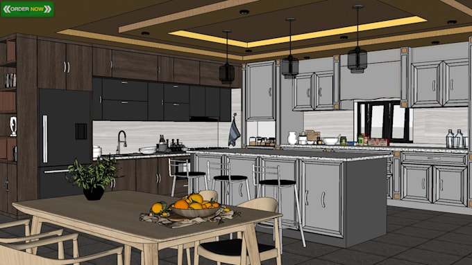 Convert 2d autocad drawings to 3d sketchup models by Csarchiteam | Fiverr