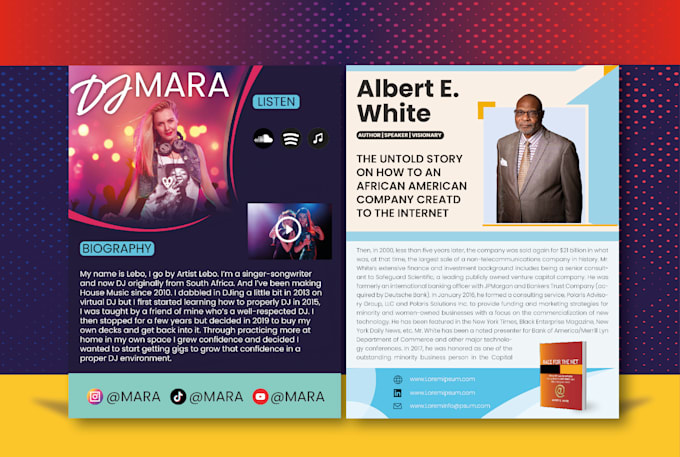 Design a speaker one sheet, epk, press kit by Gfxbynasark | Fiverr