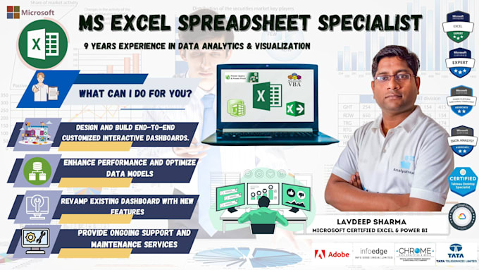 Create of professional interactive dynamic excel dashboard by Lavdeeps ...