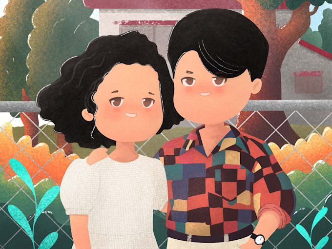 Illustrate custom cute portrait in my style by Ronkapc | Fiverr