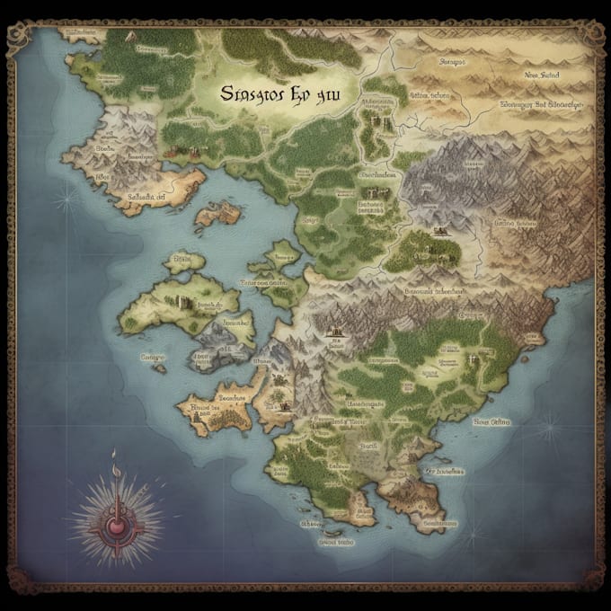 Make a professional fantasy map by Hongkona | Fiverr