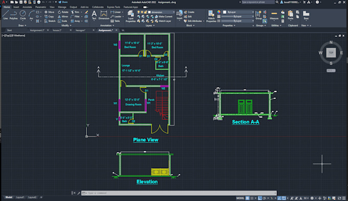 Render 2d floor plans in autocad by Muhammadhammad1 | Fiverr