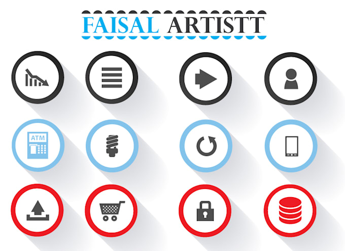 Design custom high quality icons by Faisal_artistt | Fiverr