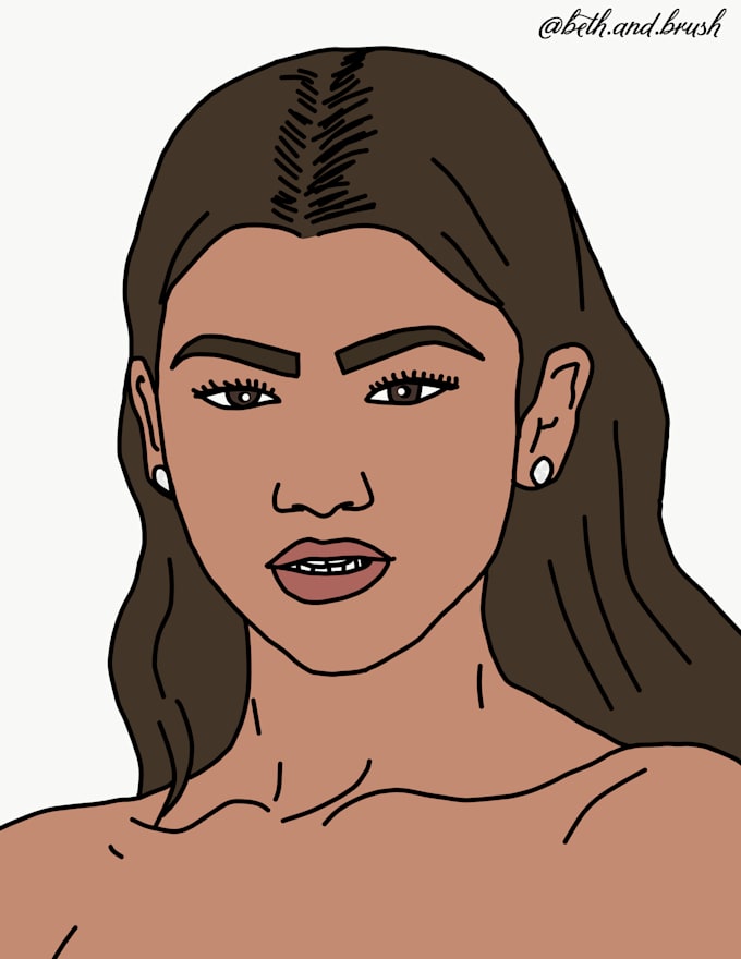 Draw you a detailed 1 person digital art illustration by ...