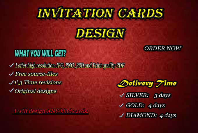 Design amazing invitation cards by Maryamgraphicss | Fiverr