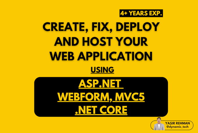 Create Fix And Deploy Asp Net Mvc Core Or Web Form Applications By Dynamictech Fiverr