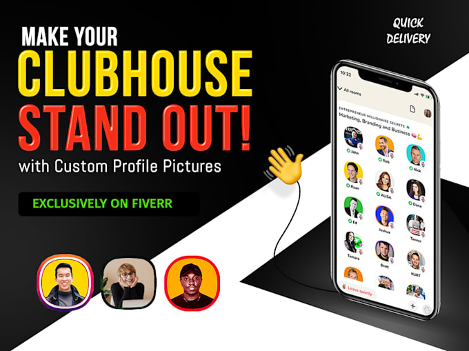 Create eye catchy clubhouse profile picture avatar by Saayyemahmed | Fiverr