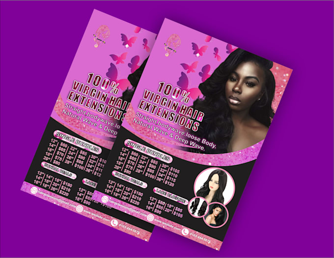 Design beautiful hair extension and lash extension flyer by ...