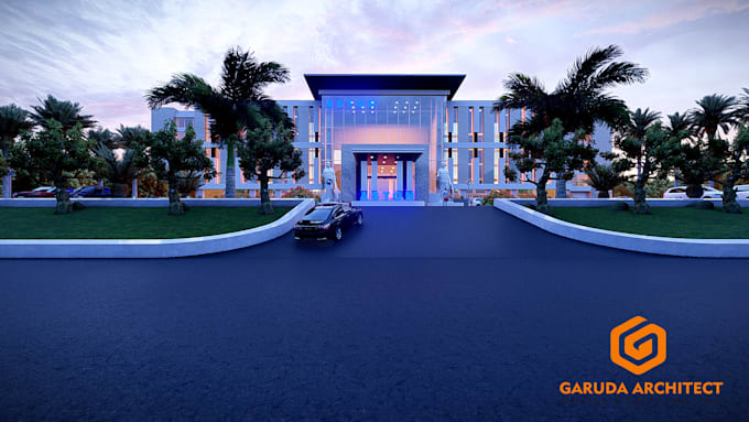 Hotel design back view 6 floor by Garudaarchitect | Fiverr