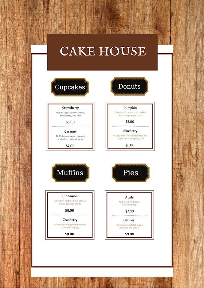 Professionally design food menu and price list by Angelolive00 | Fiverr