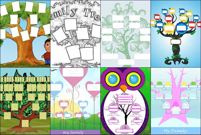 Send you 8 printable family tree templates by Ruthstreefarm | Fiverr