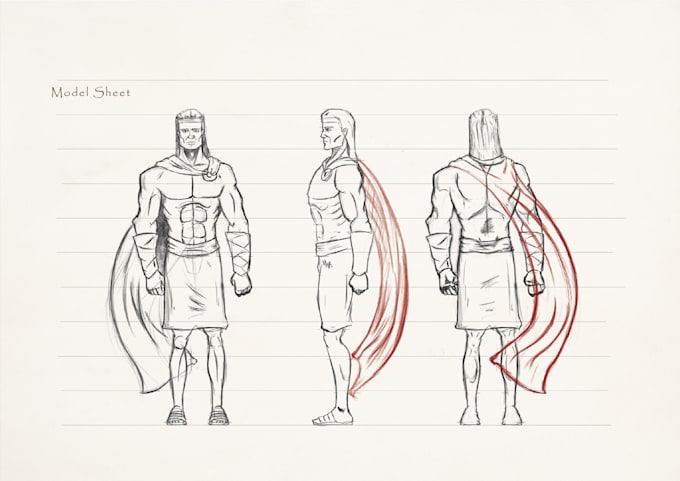 Create a model sheet for your character by Patricio_guerra | Fiverr