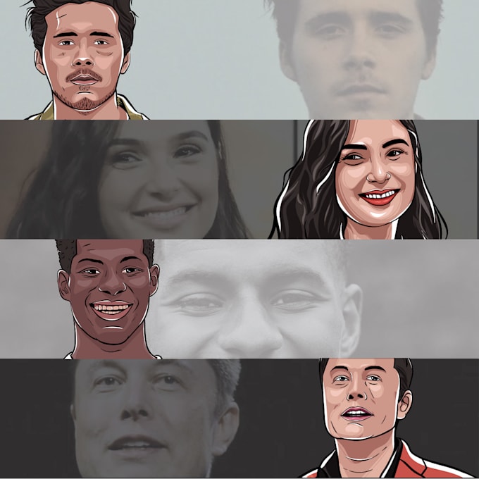 Make digital hand draw portrait illustration by Odibagus | Fiverr