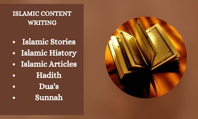 Write islamic content, islamic article or islamic book by Kinza ...