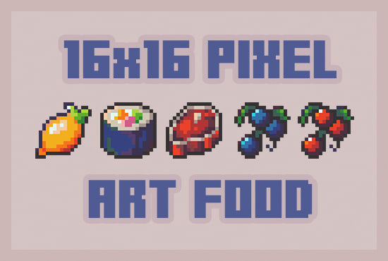 Do pixel art food 16x16 by Lordzephyrr | Fiverr