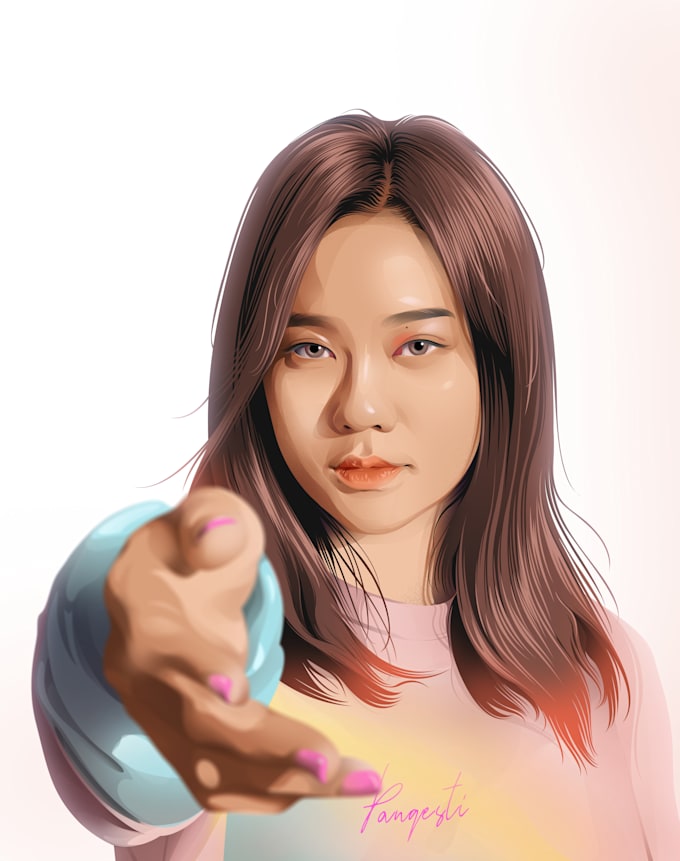 Draw realistic vector vexel your portrait photo by Kizarusannn | Fiverr