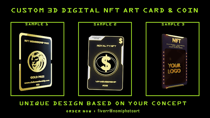 Custom 3d nft cards tickets, passes, unique art animation by ...