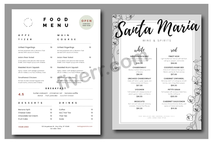 Design professional food menu restaurant menu or price list by Gul ...