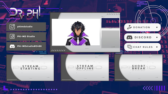 Make custom animated overlay for vtuber and streamer by Phi_md | Fiverr
