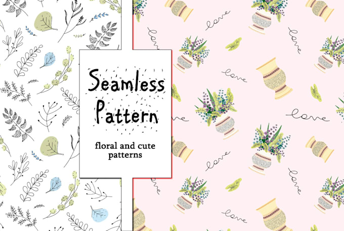 Create a seamless pattern of hand drow, doodle, line art by Darya_lavit ...