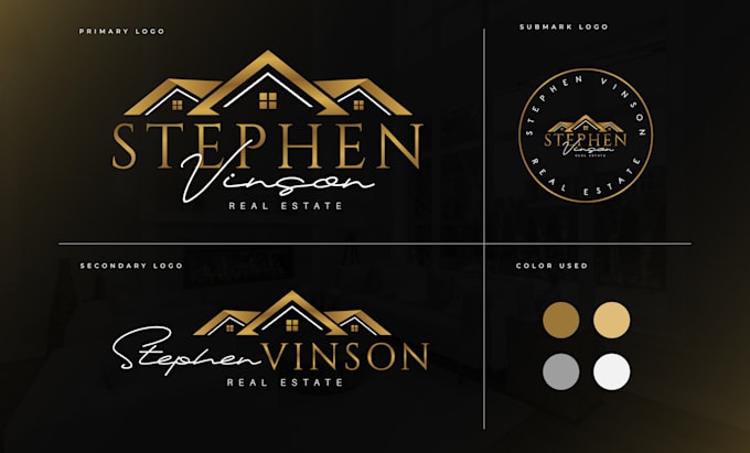 Do real estate elegant signature logo design with branding kit by ...