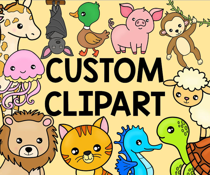 Draw any animal cartoon, clipart, illustration by Hamnamillion | Fiverr