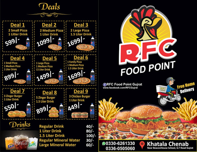 Food point menu design by Aqeelahmad1111 | Fiverr