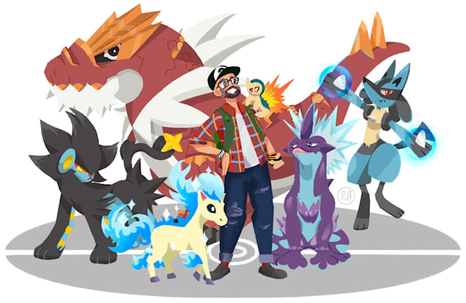 Create A Custom Pokemon Team Illustration By Pjp7695 Fiverr