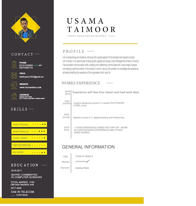 Professional resume template and cv rewrite by Sheikhusama1433 | Fiverr