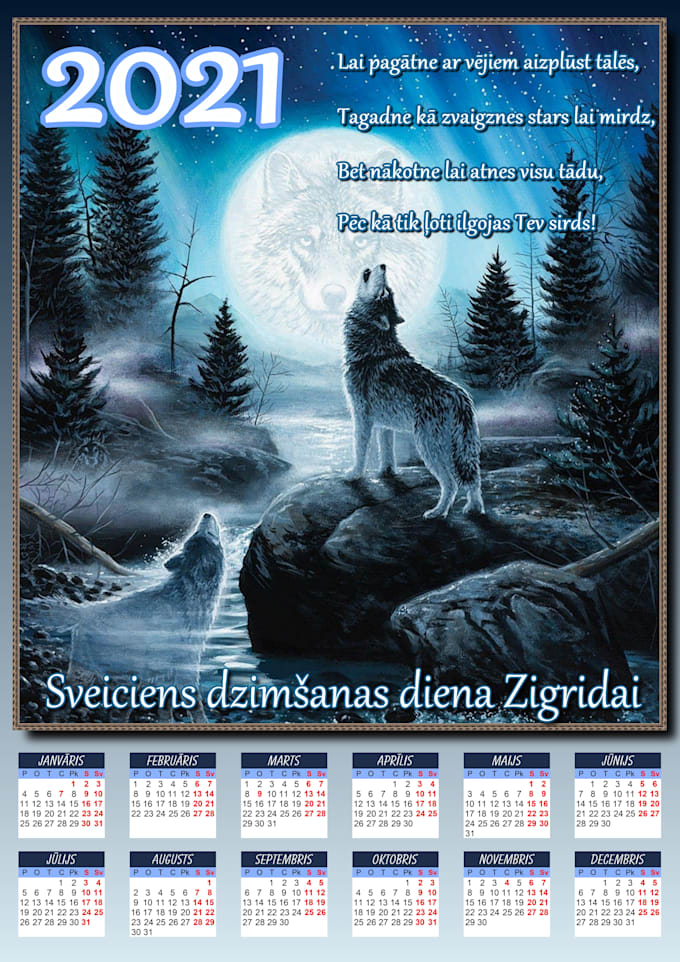 Beautiful desk, wall calendar by Sgorjainovs | Fiverr