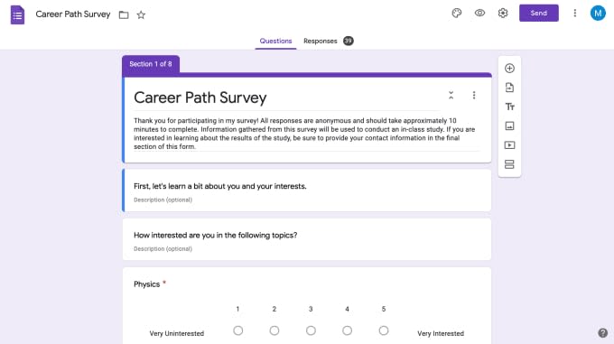 Design a questionnaire to answer your research question by Megankorne ...