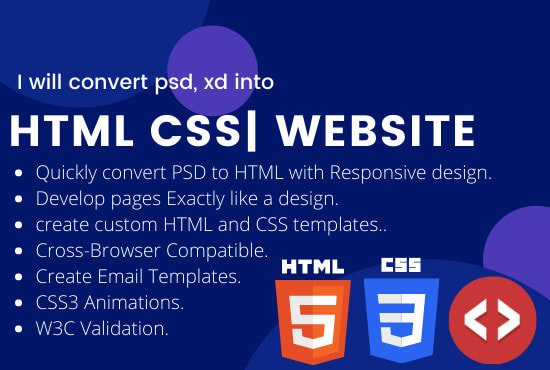 Convert psd into html and css by Wajid_alam | Fiverr