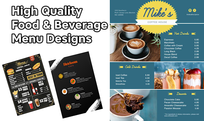 Design eye catching restaurant menu, cocktail menu, food menu by ...