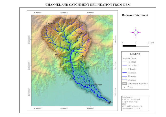 Digital elevation model for river catchment analysis by Nibeshbarman ...