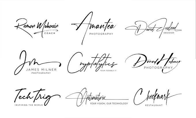 Create handwriting, signature, cursive logo by Reza_mentor | Fiverr