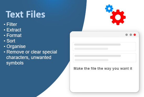 Do data sorting, formating, extracting, filtering, etc by Girishm799 ...