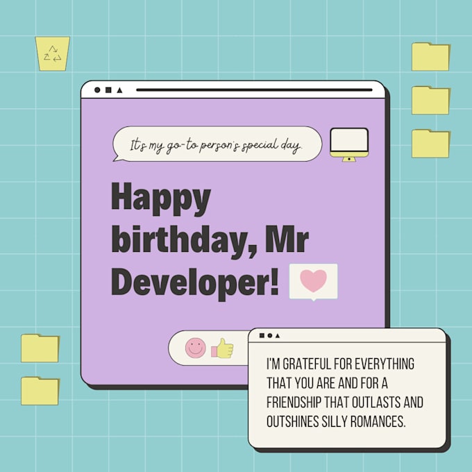 Design a beautiful birthday card using canva by Atifanwer7 | Fiverr